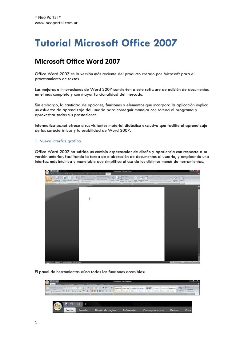 PDF de programación - Tutorial Microsoft Office 2007